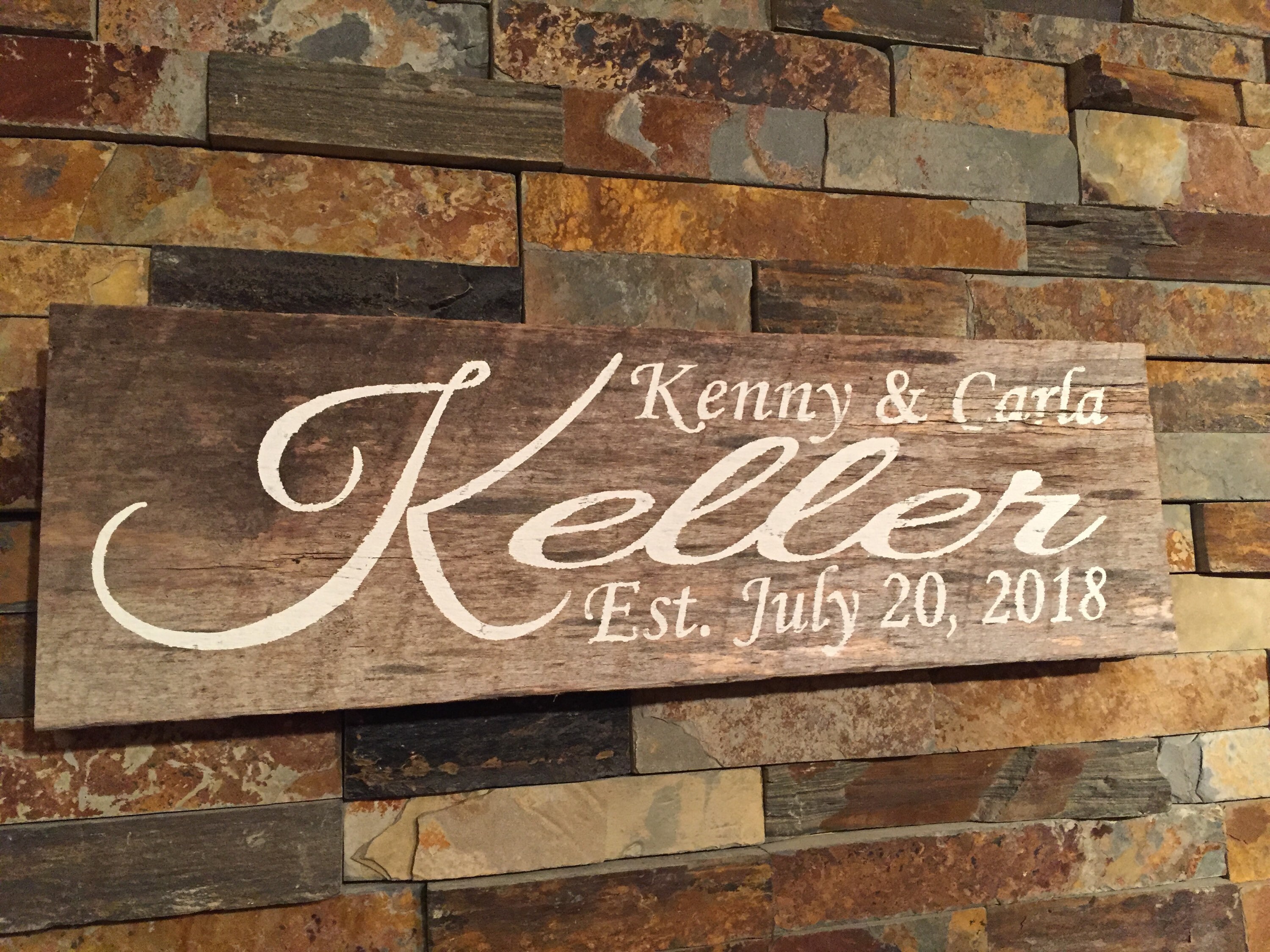White Personalized Rustic Sign Custom Wedding Sign Last - Etsy