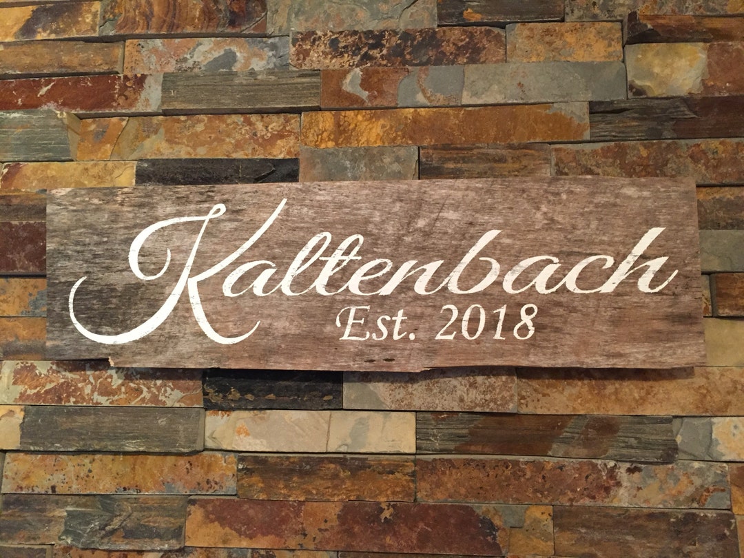 White Personalized Rustic Sign - Custom Wedding Sign - Last Name Sign ...
