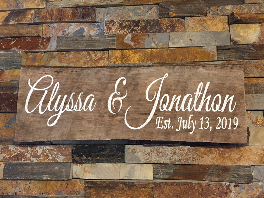 Personalized Rustic Sign - Custom Wedding Sign -couple Gift - Wedding ...