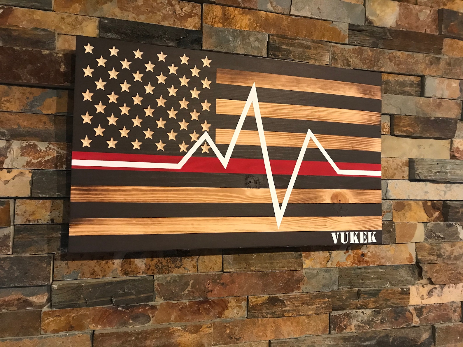 Fire/ems Flag Rustic Wooden Flag Fire Rescue First | Etsy