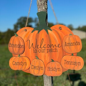 Welcome to Our Patch - Pumpkin Sign - Personalized - Little Pumpkins ...