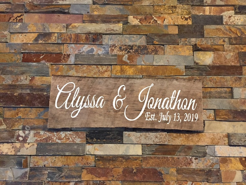 Personalized Rustic Sign Custom Wedding Sign couple Gift | Etsy