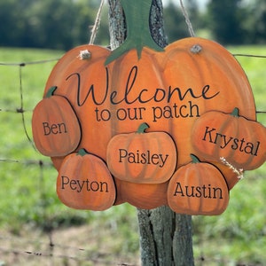 Welcome to Our Patch - Pumpkin Sign - Personalized - Little Pumpkins ...