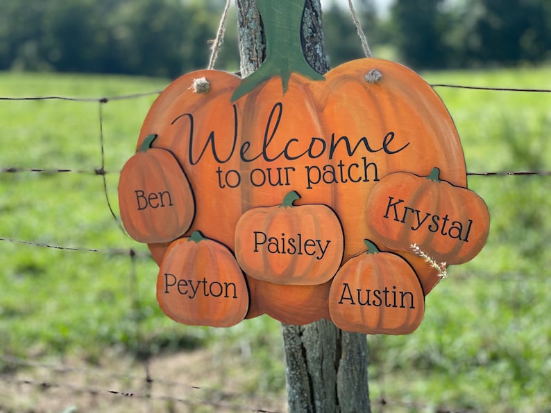 Personalized Pumpkin Sign: Welcome to Our Patch, Fall Decor - Etsy