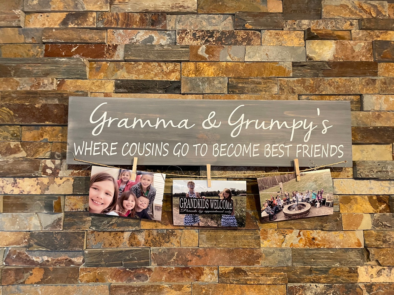 Cousins Sign - Gift for Grandparents - Photo Holder - Grandkids Sign ...