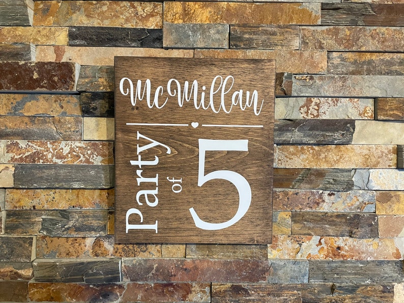 Party of Sign Party of 4 Party 0f 5 Custom Family Sign | Etsy