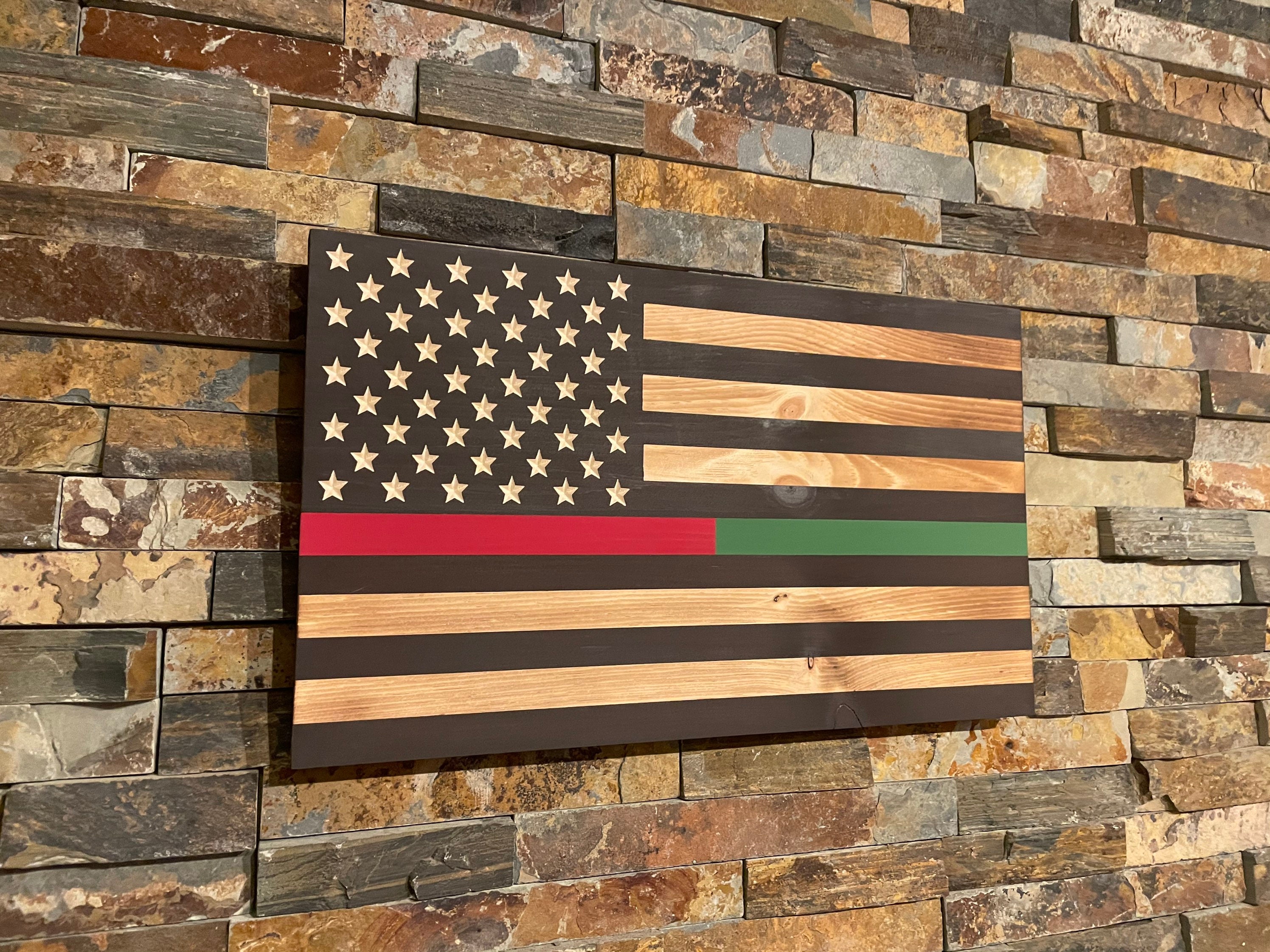 Flag With Two Thin Line Colors One Line Two Colors Blue - Etsy