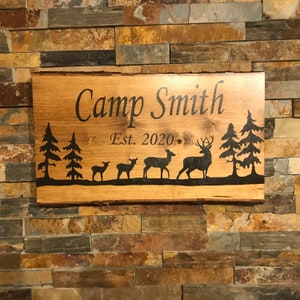 Custom Deer Camp Sign address Sign Personalized Sign for | Etsy
