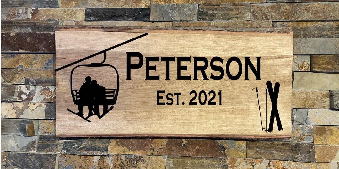 Personalized Ski Condo Sign: Rustic Mountain Address Plaque - Etsy