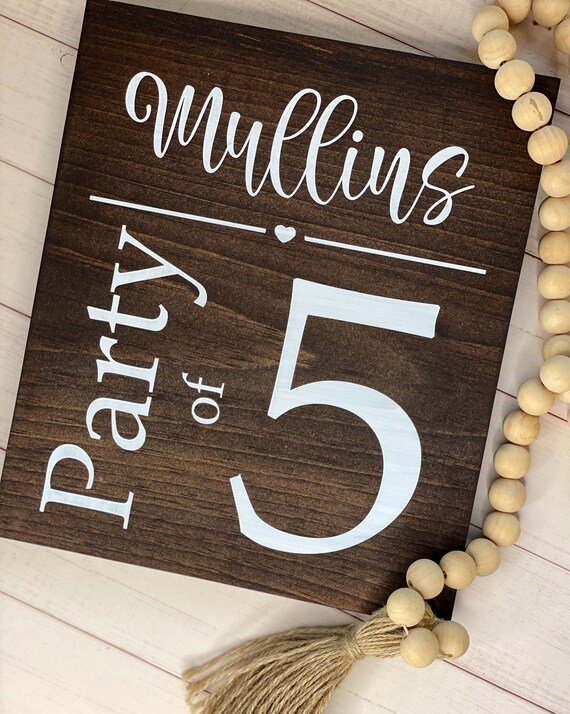 Party of Sign Party of 4 Party 0f 5 Custom Family Sign | Etsy