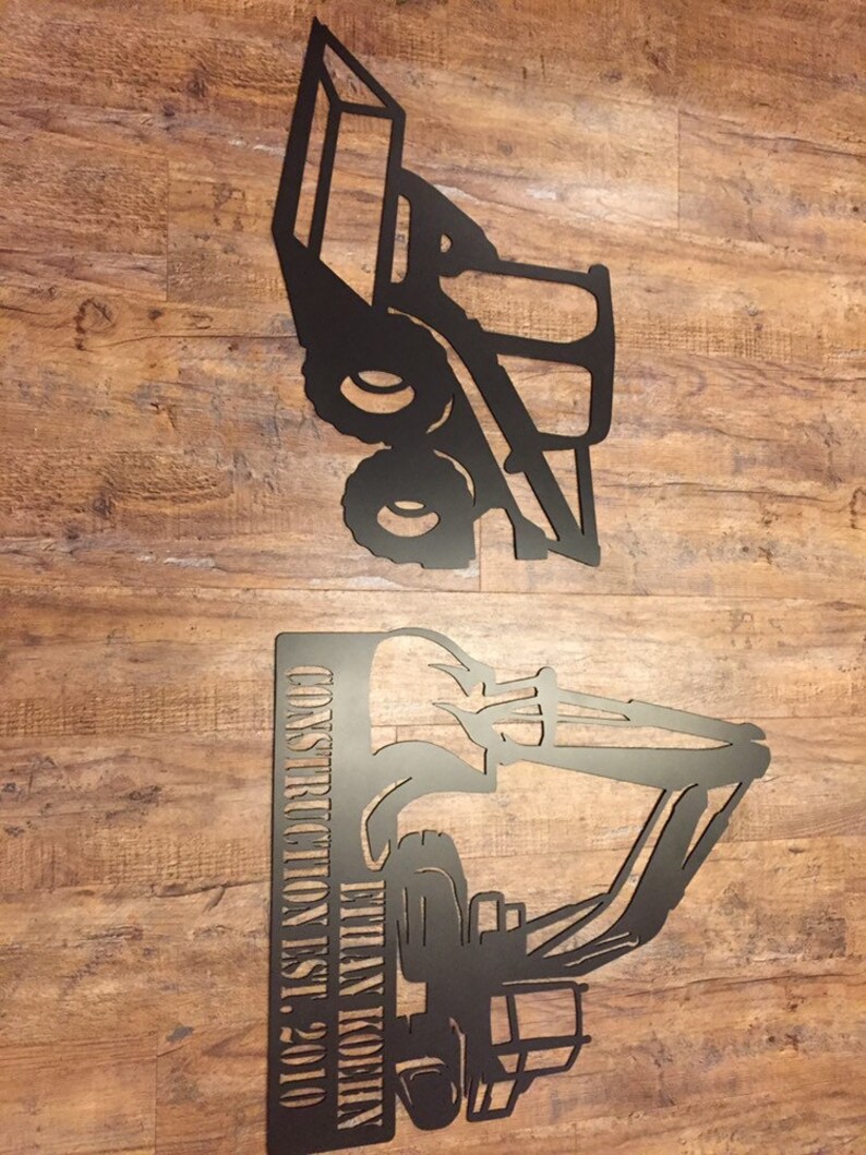 Custom Black Metal Excavator Sign Construction Sign | Etsy