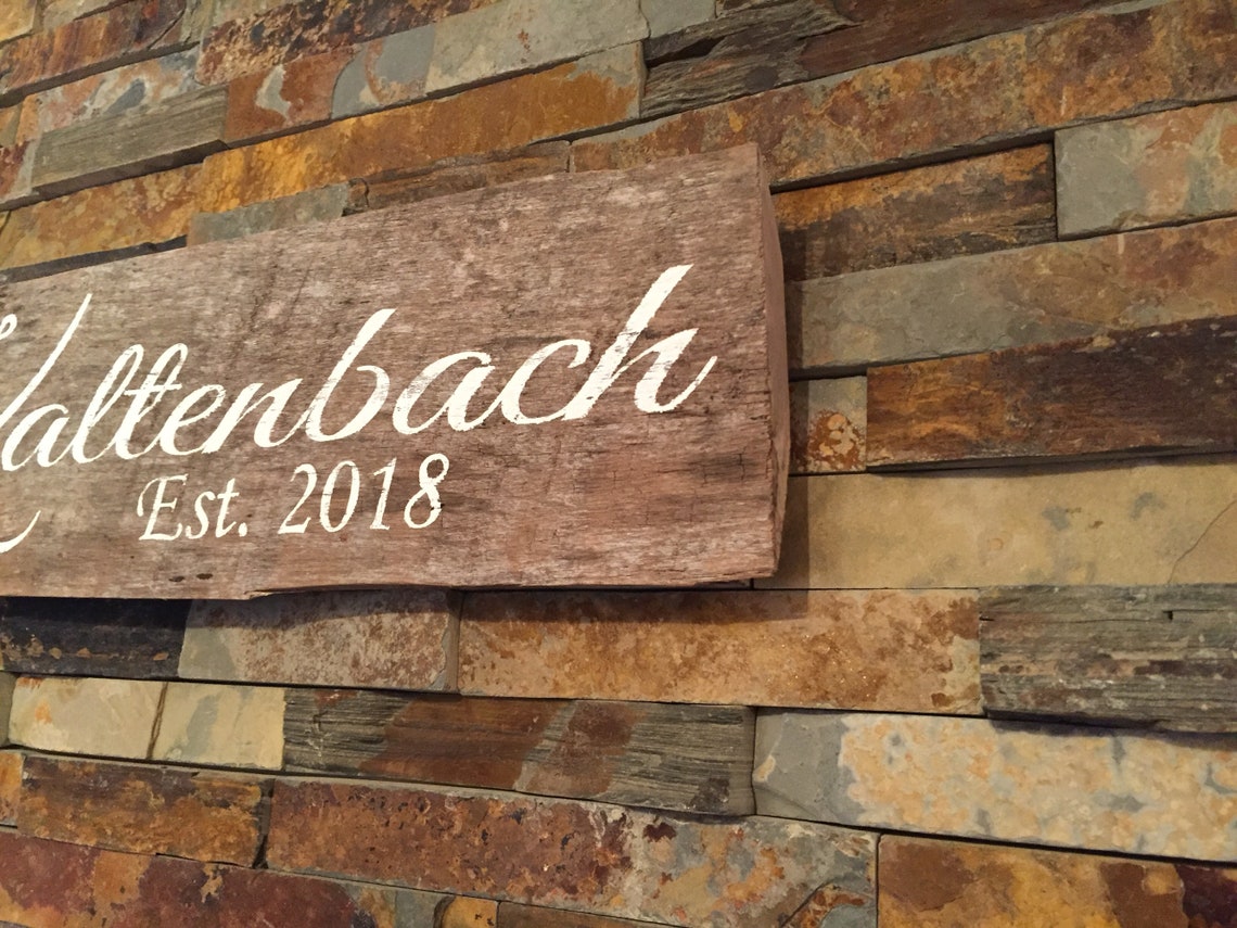 White Personalized Rustic Sign Custom Wedding Sign Last - Etsy