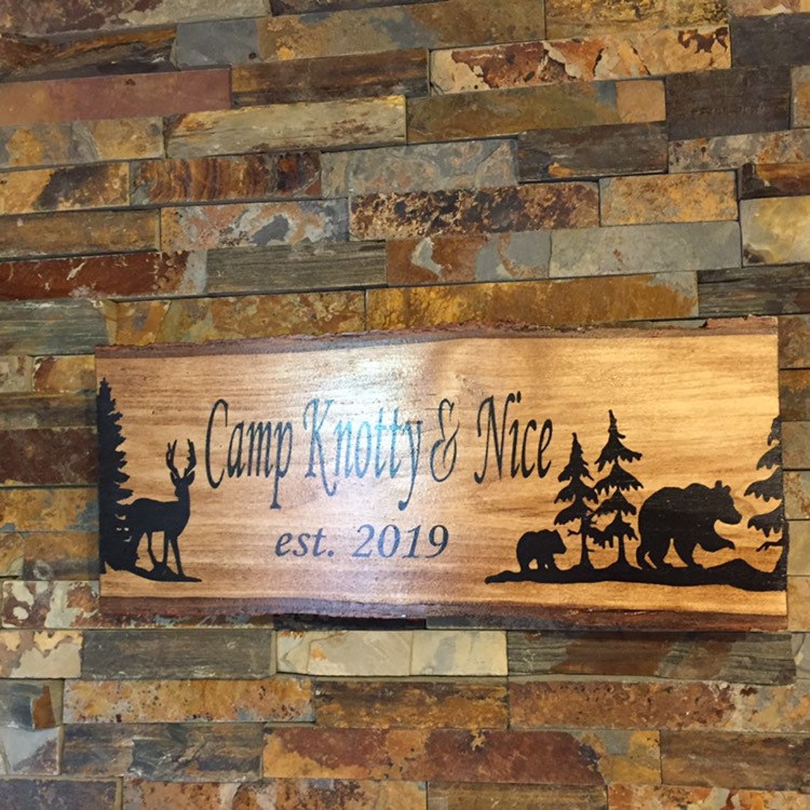 Camp Name Personalized Camp Sign Deer Sign Bear Sign - Etsy
