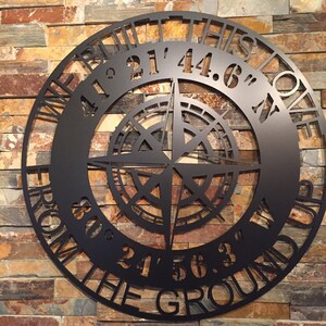 Metal Coordinates Sign - Custom Metal Sign - 1st Home - Wedding Gift ...