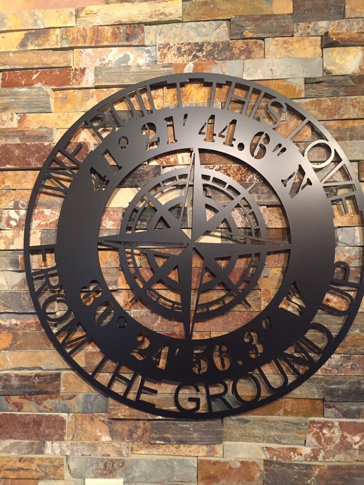 Metal Coordinates Sign Custom Metal Sign 1st Home - Etsy