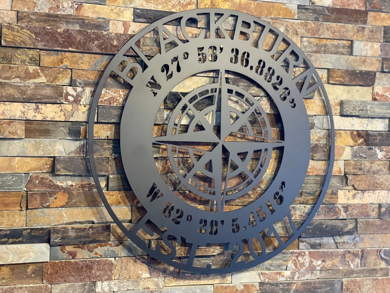 Metal Coordinates Sign Custom Metal Sign 1st Home - Etsy