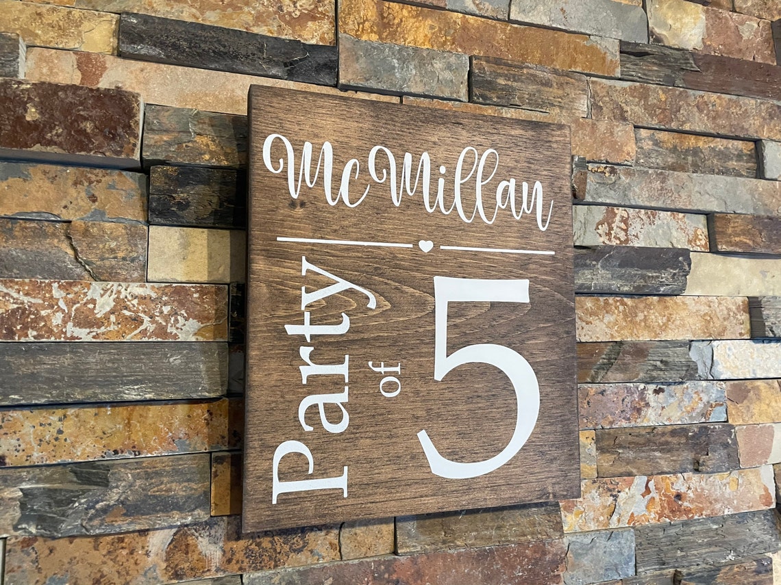 Party of Sign Party of 4 Party 0f 5 Custom Family Sign | Etsy