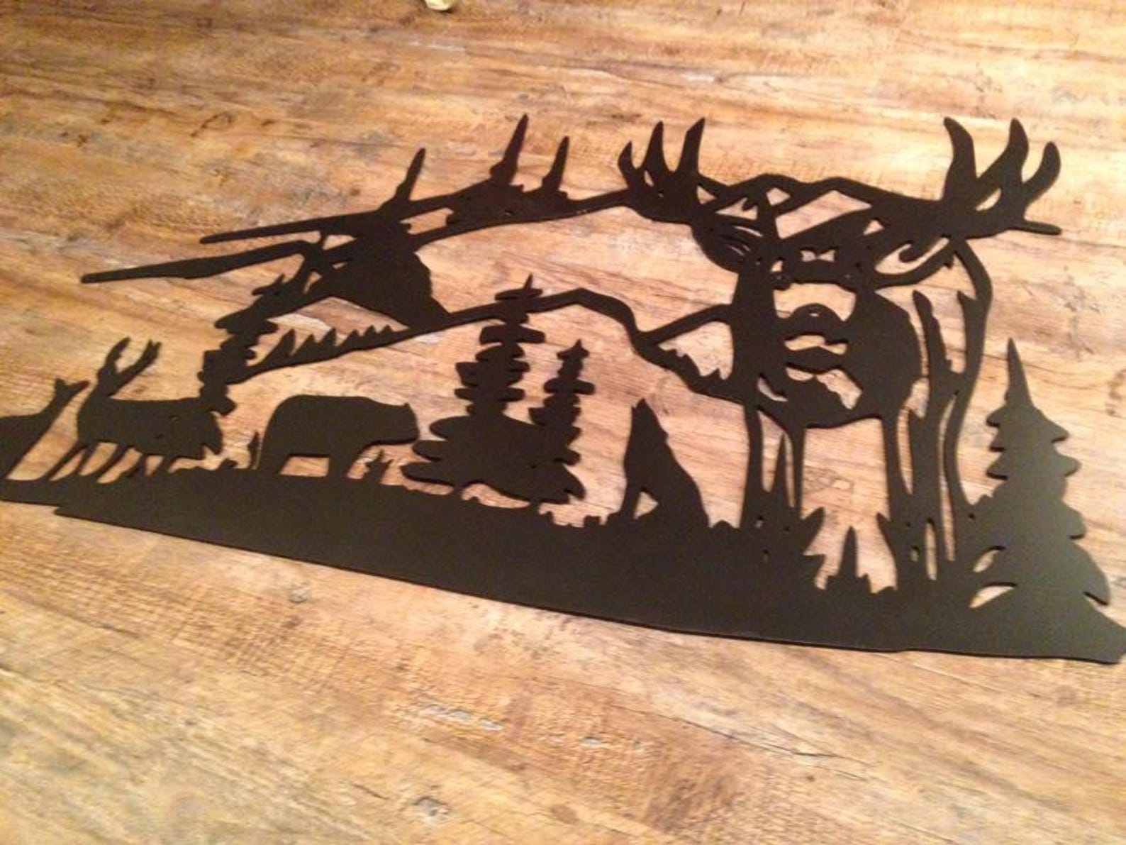 Custom metal sign Plasma cut metal sign wildlife scene | Etsy