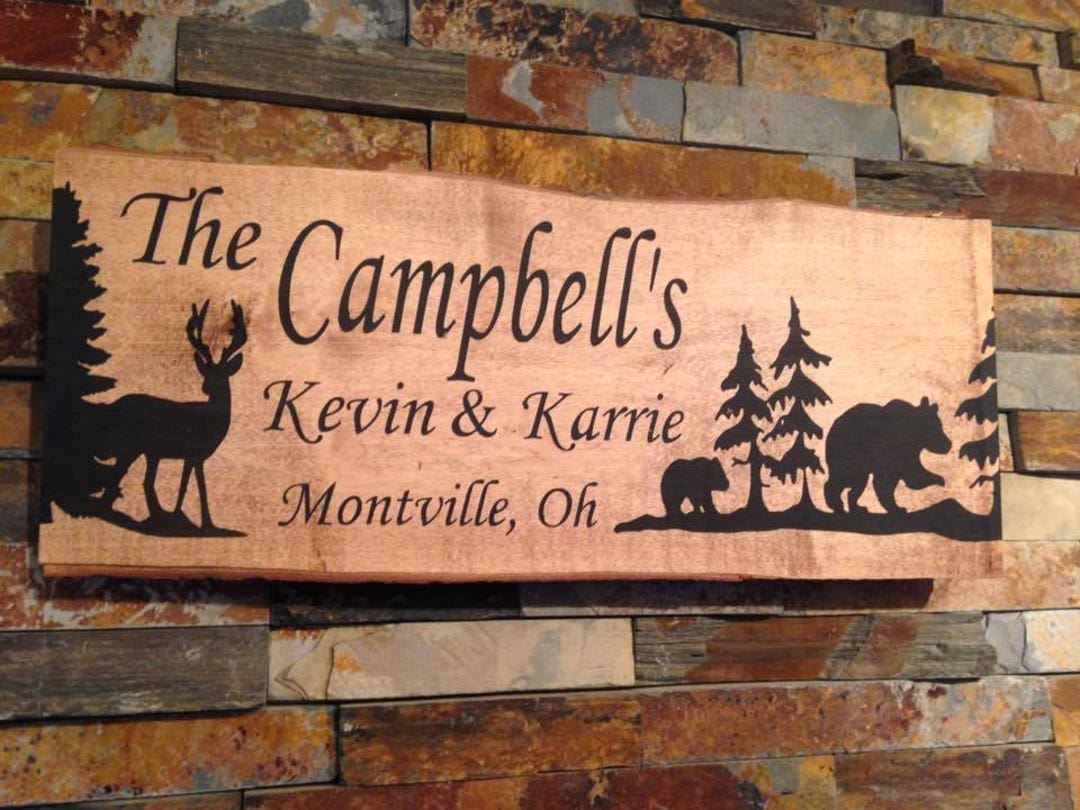 Personalized Rustic Camp Sign: Engraved Cabin Decor - Etsy