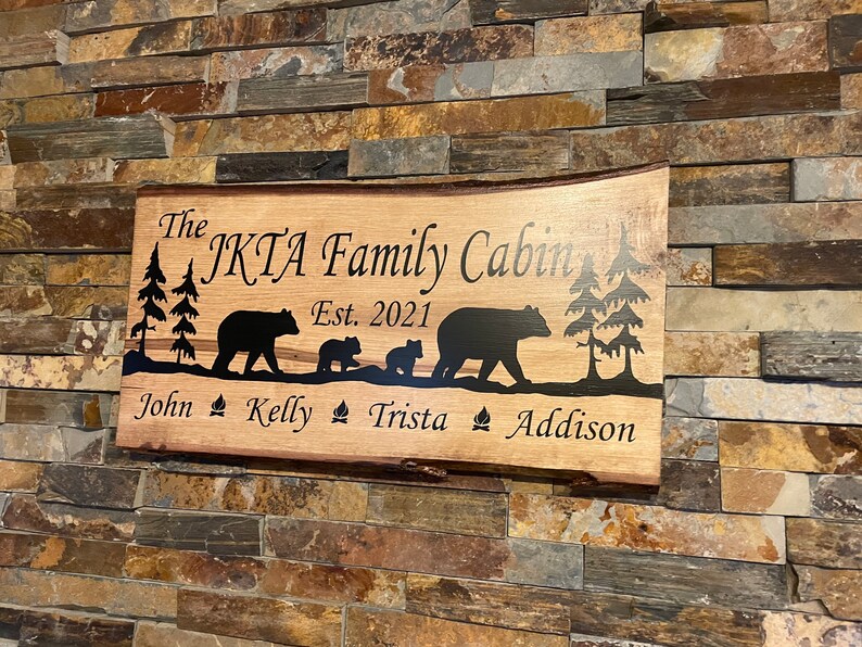 Custom Bear Sign With Names address Sign Personalized Sign - Etsy
