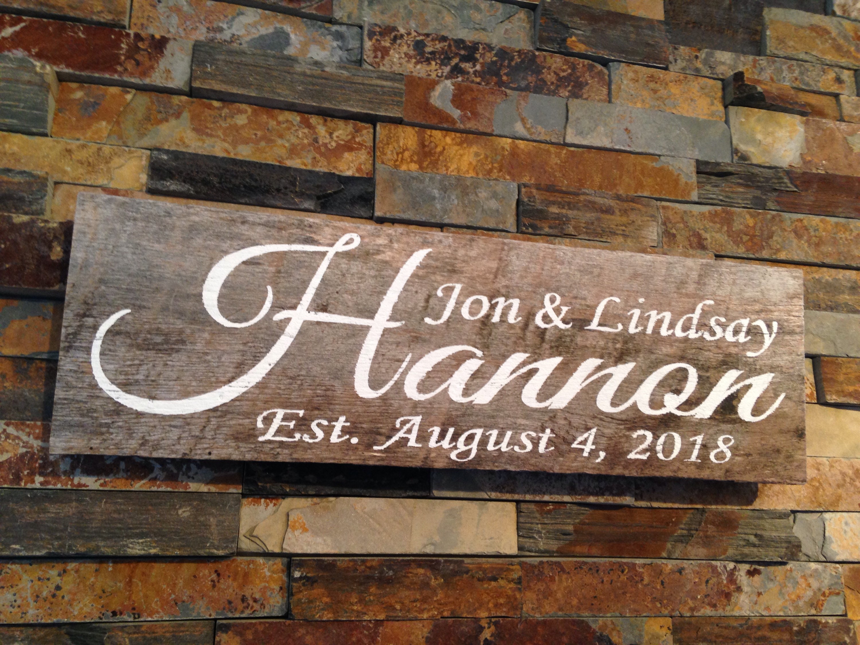 Personalized Rustic Wedding Sign: Custom Last Name, Bridal Shower Gift ...