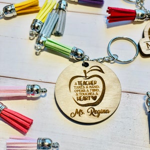 Teacher Wooden Laser Cut Keychain -end of School Teacher Gift ...