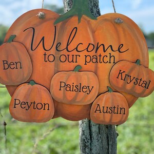 Personalized Pumpkin Sign: Welcome to Our Patch, Fall Decor - Etsy