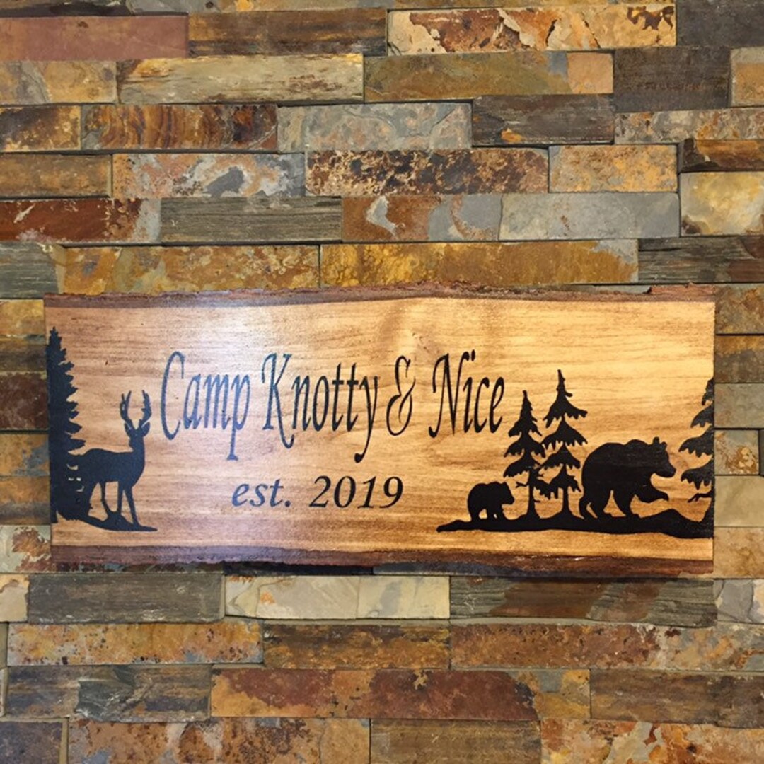 Camp Name Personalized Camp Sign- Deer Sign - Bear Sign- Personalized ...