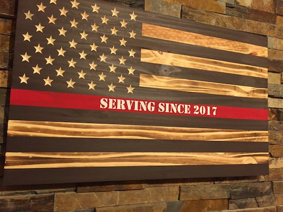 Lg Red With White Lettering Rustic Flag American Flag Thin - Etsy