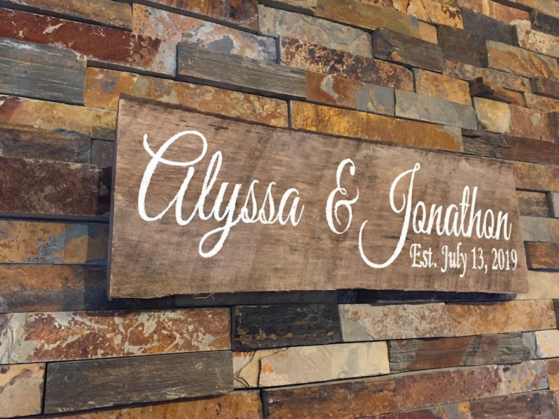 Personalized Rustic Sign Custom Wedding Sign couple Gift | Etsy