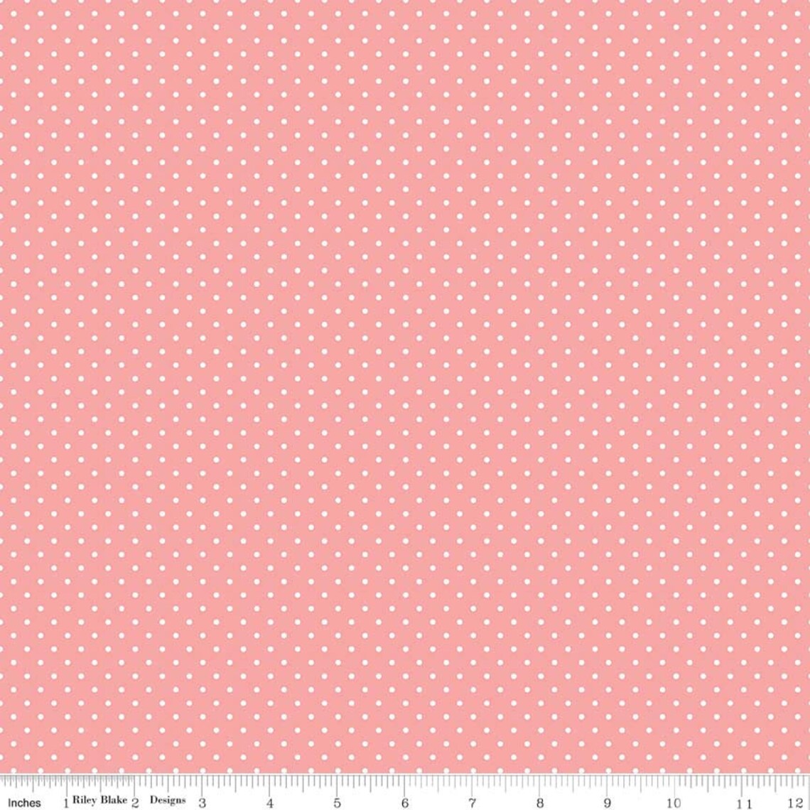 Riley Blake White Swiss Dots on Coral C670 CORAL Fabric by | Etsy