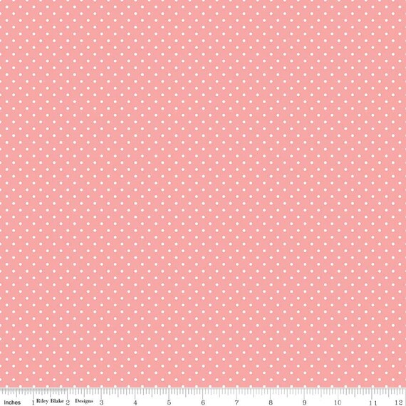 Riley Blake White Swiss Dots on Coral C670 CORAL Fabric by | Etsy