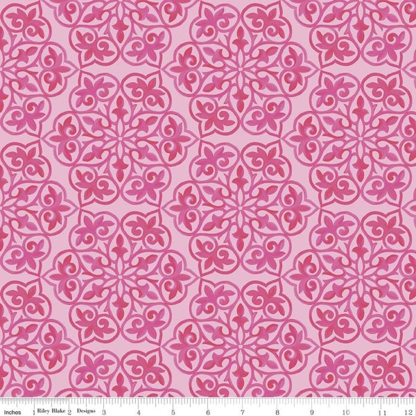 Pink Damask Fabric - Etsy