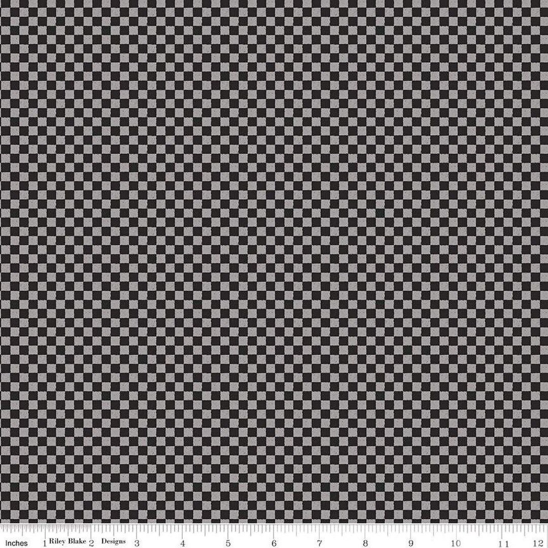 Check Please, Quarter Inch Check Tone on Tone in Black by Riley Blake ...