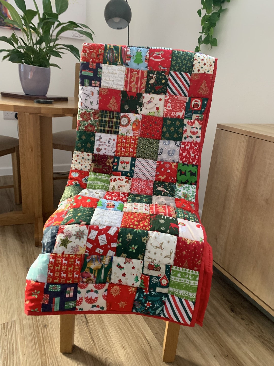 Christmas Patchwork Quilt - Etsy
