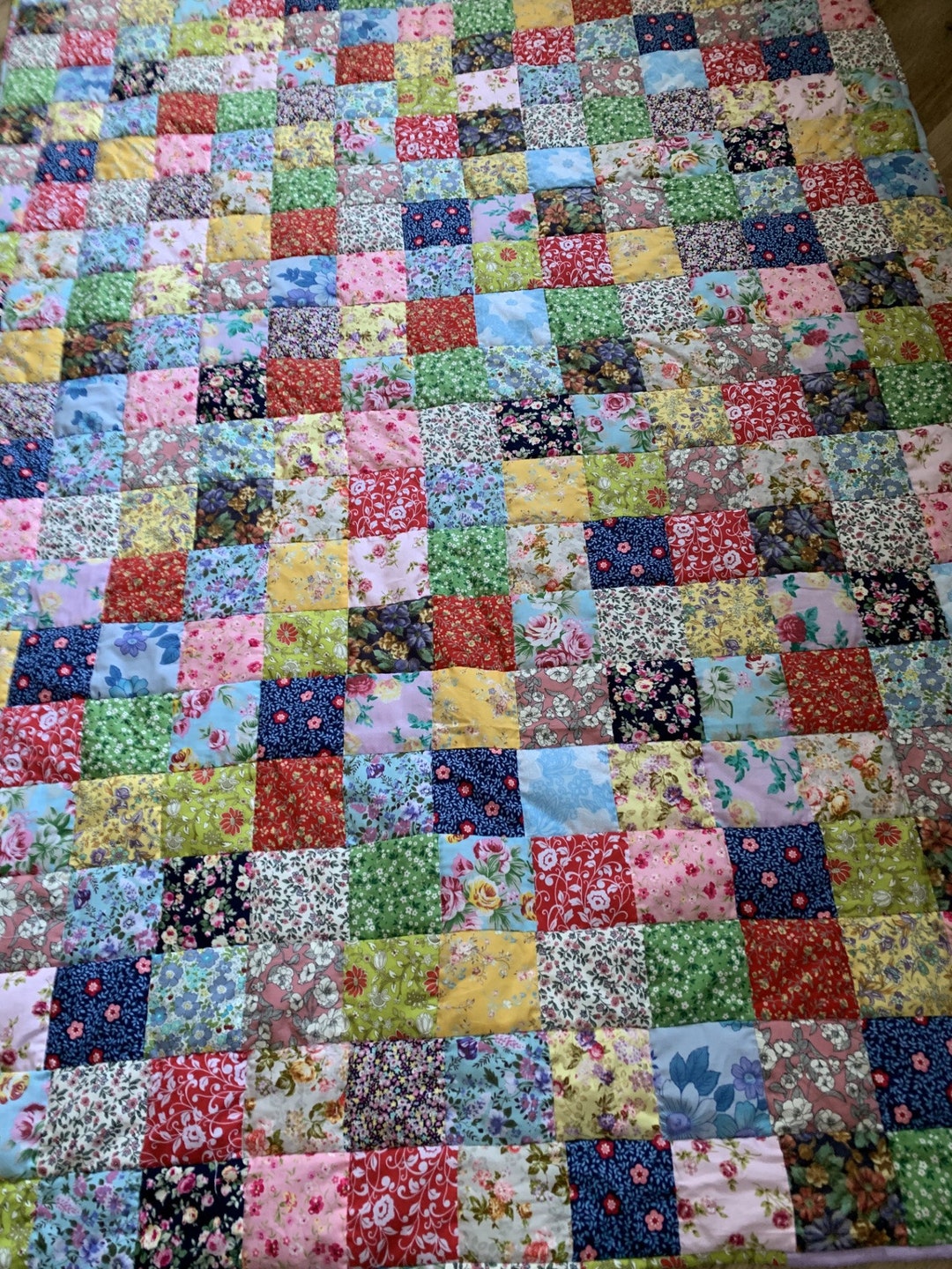 Traditional Floral Patchwork Quilt - Etsy