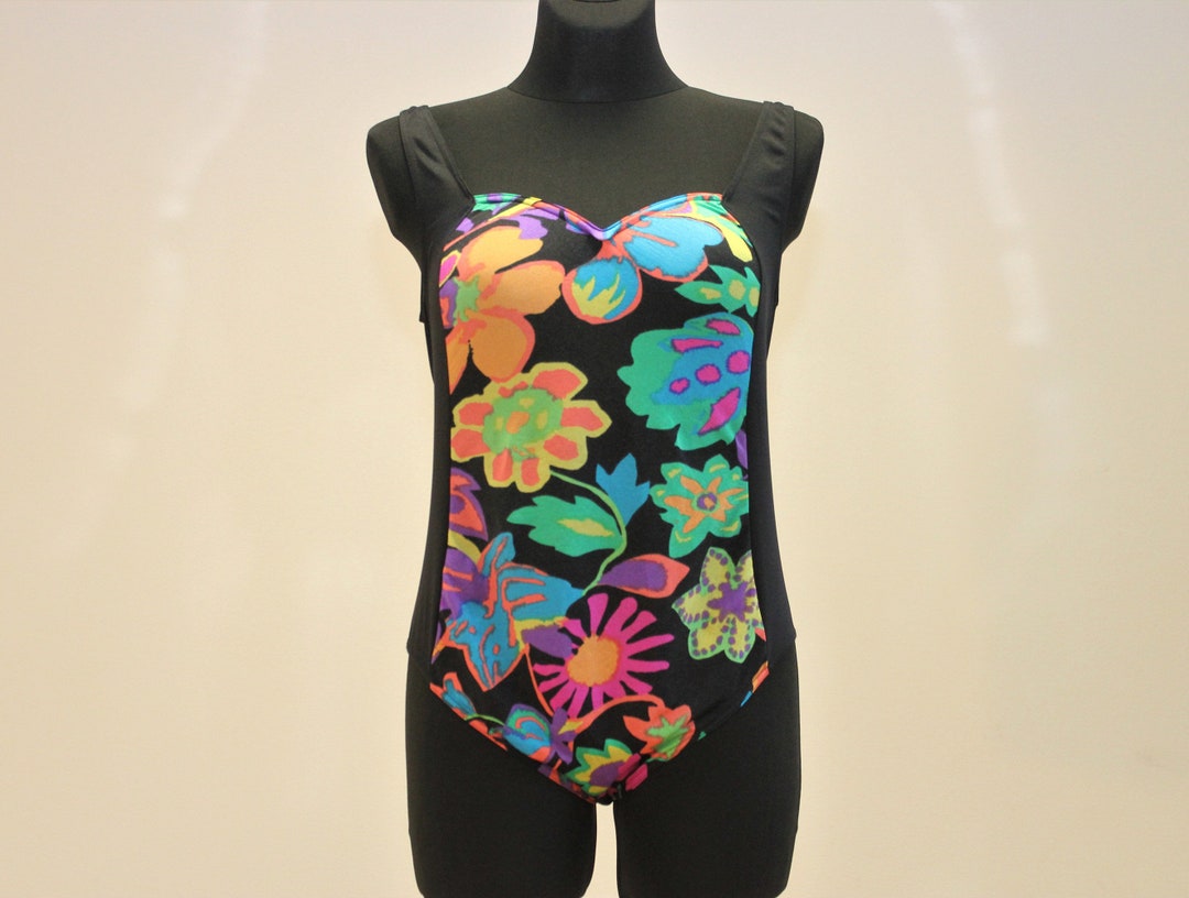 One Piece Swimsuit Vintage Sexy Open Back One Piece Swimsuit Flower ...