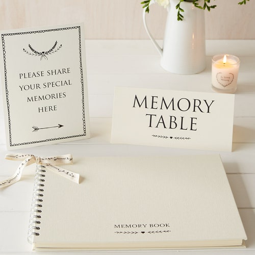 Large A4 Luxury Black Memory Book & 2 Signs Set Perfect for - Etsy UK