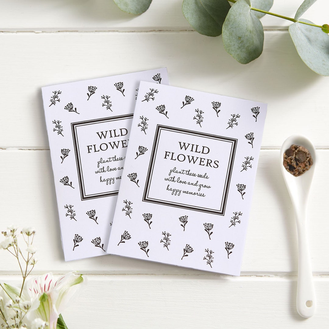 10 Filled Wildflower Seed Packet Funeral Favours UK Delivery Only ...