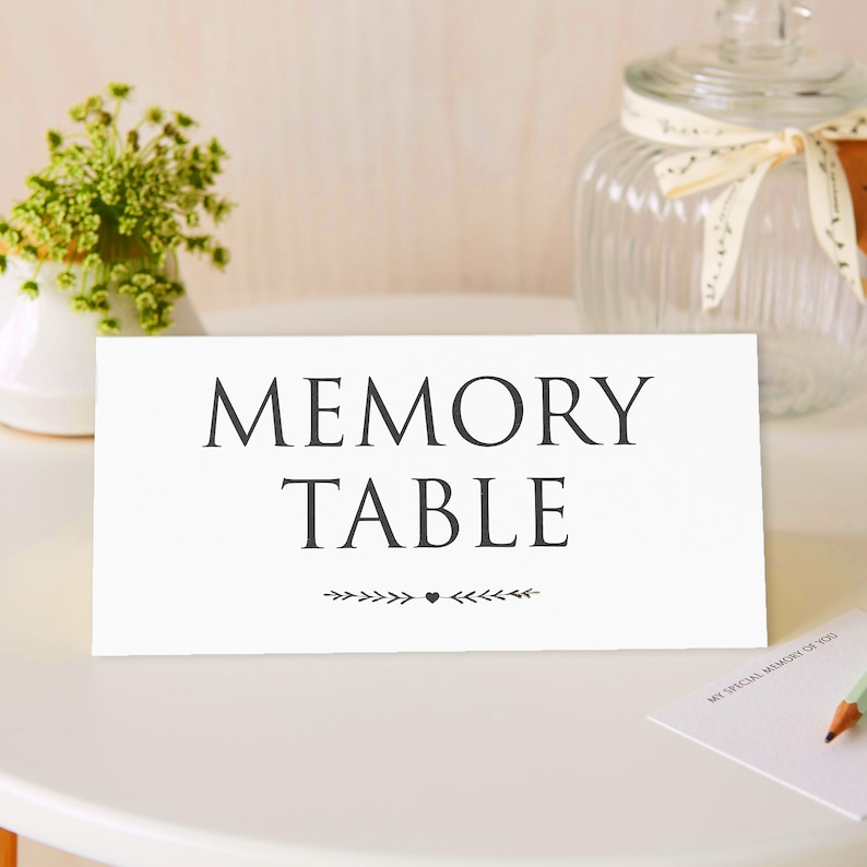 Set of 2 White Funeral Memory Table Signs for Memorial - Etsy