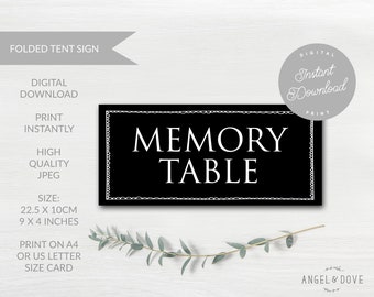 INSTANT DOWNLOAD Printable White 'memory Table' Sign | Etsy