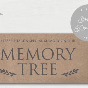 INSTANT DOWNLOAD Printable Kraft 'memory Tree' Sign - for Funeral ...