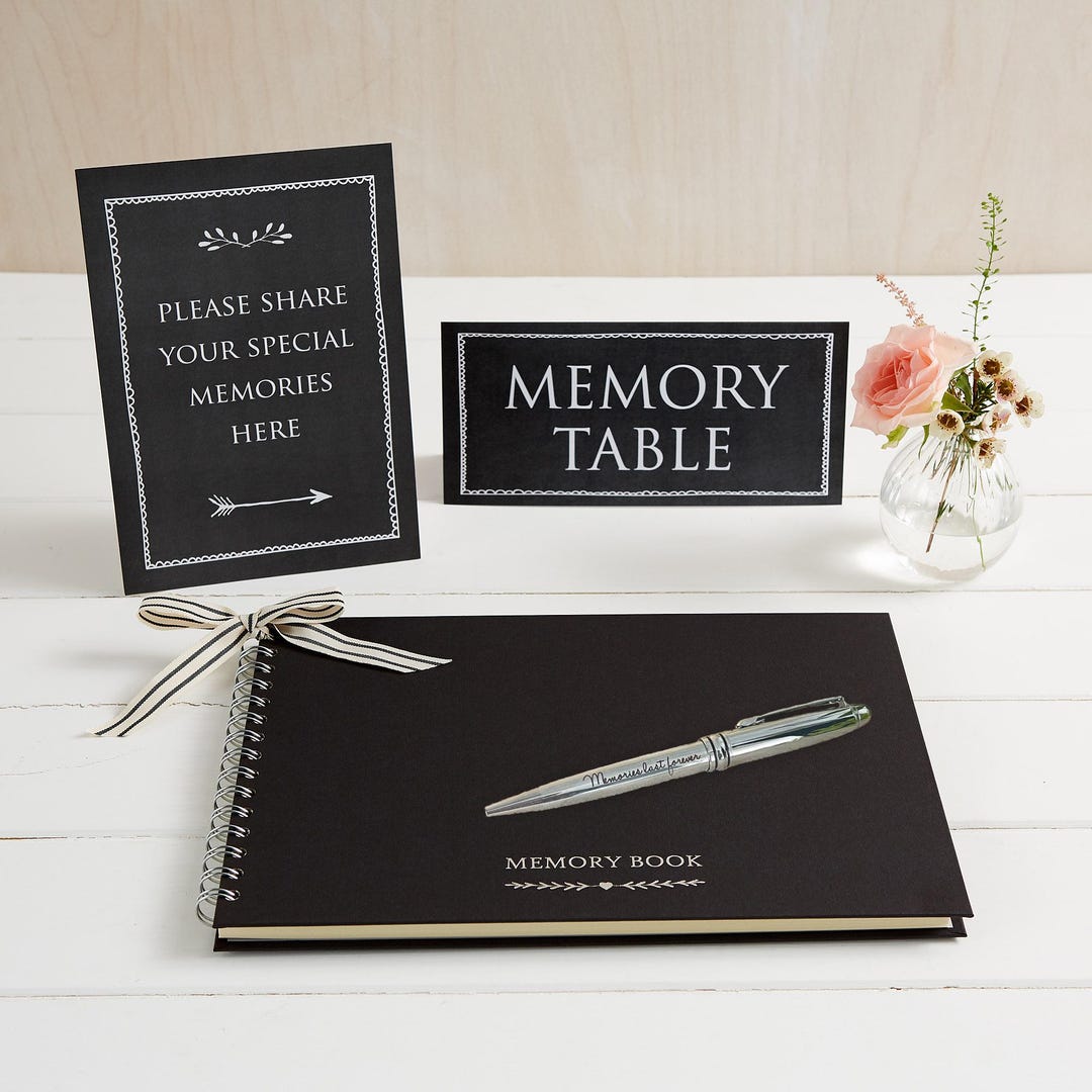 A4 Black Memory Book, 2 Signs & Pen Collection - Create a Beautiful ...
