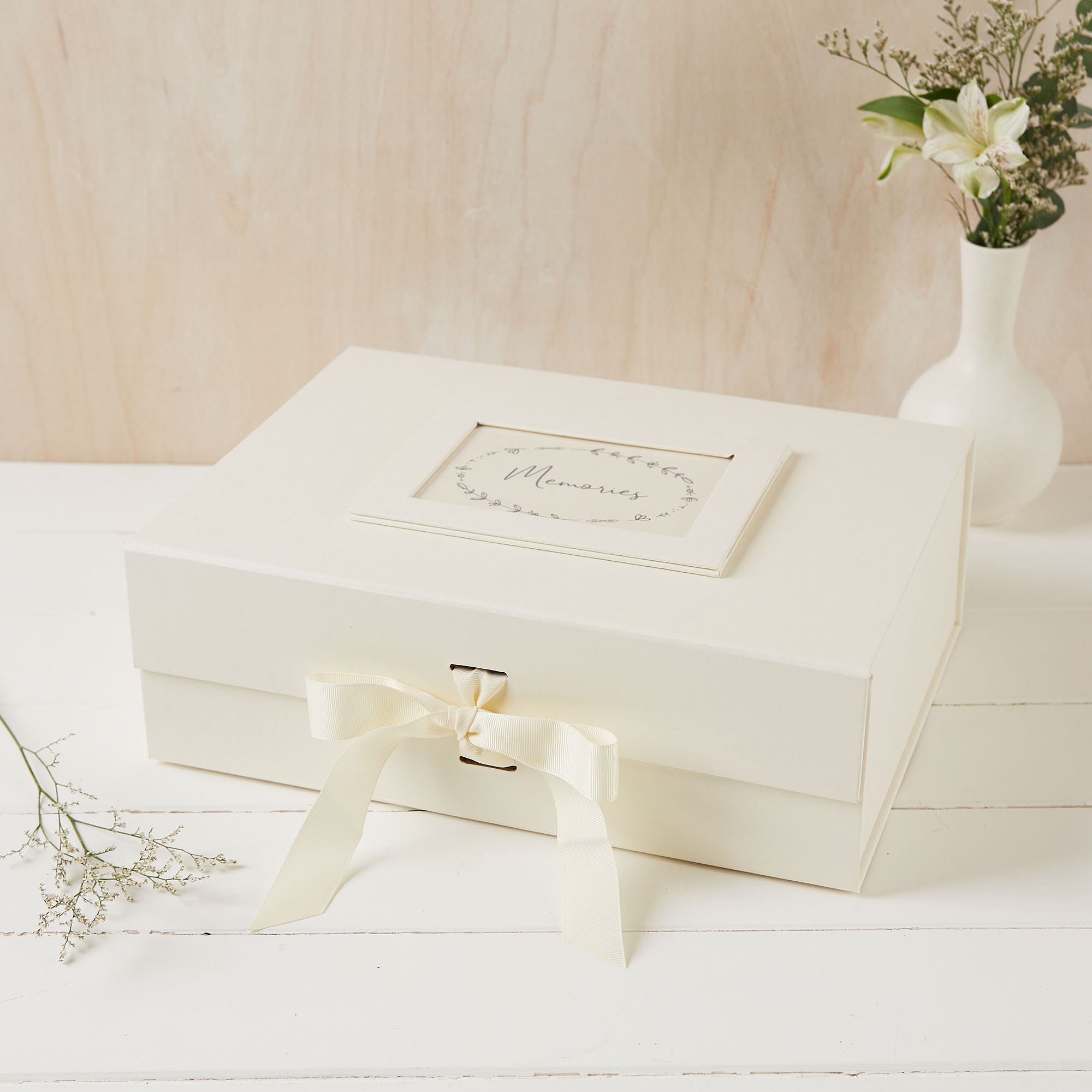 Large Ivory Card Memory Keepsake Box - Funeral, Memorial, Bereavement ...