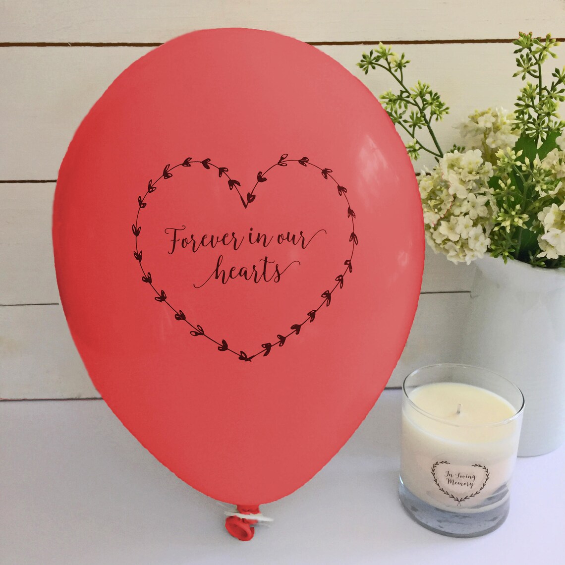 25 Red 'forever in Our Hearts' Funeral Remembrance - Etsy UK