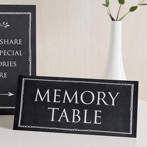 Set of 2 Black Funeral Memory Table Signs - for Memorial, Condolence ...