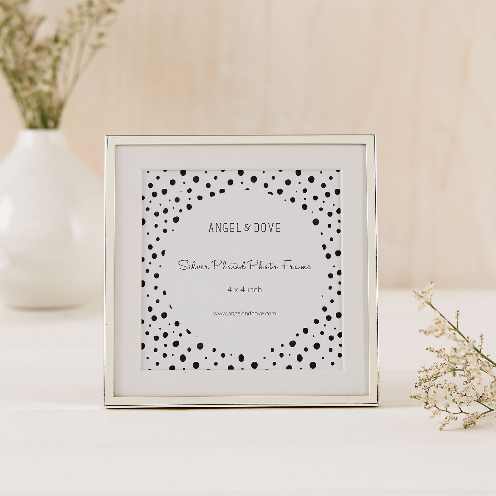 Small Silver Plated 4x4 10x10cm Photo Frame With Ivory - Etsy UK