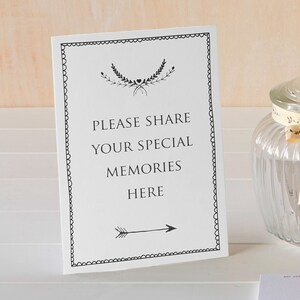 Set of 2 White Funeral Memory Table Signs - for Memorial, Condolence ...