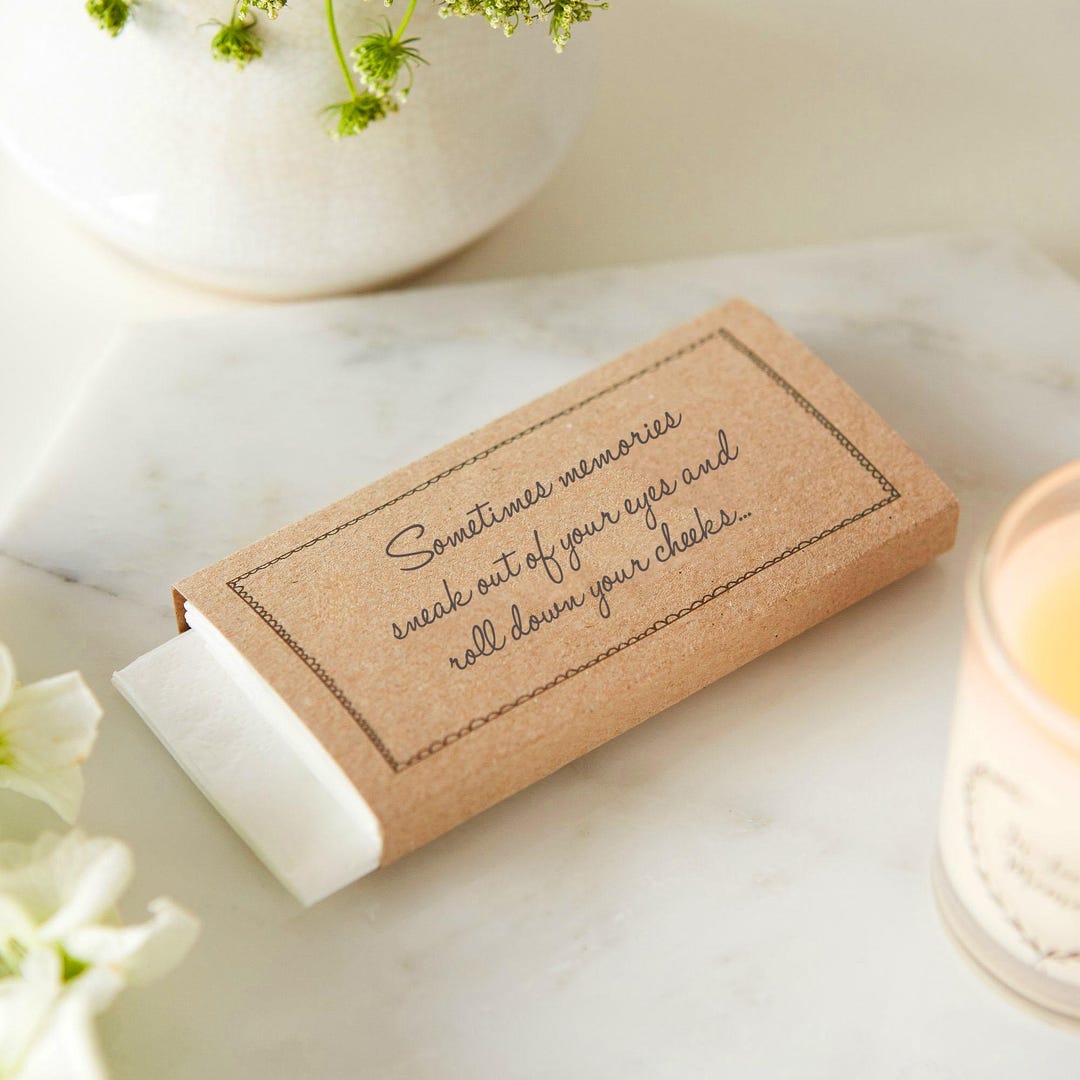 Filled Funeral Tissue Favours 'memories Sneak Out of Your Eyes' - Kraft ...