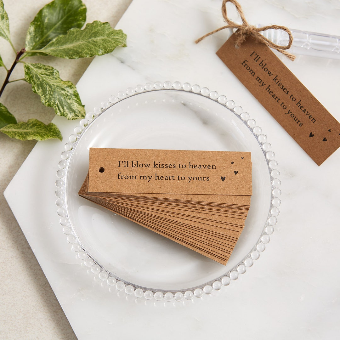 Kraft Funeral Favor Tags – 'blow Kisses to Heaven' Memorial - Etsy